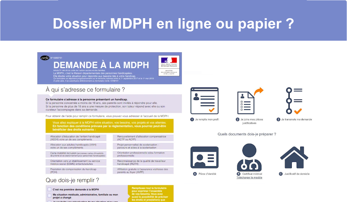 Dossier MDPH en ligne ou papier - Les différences