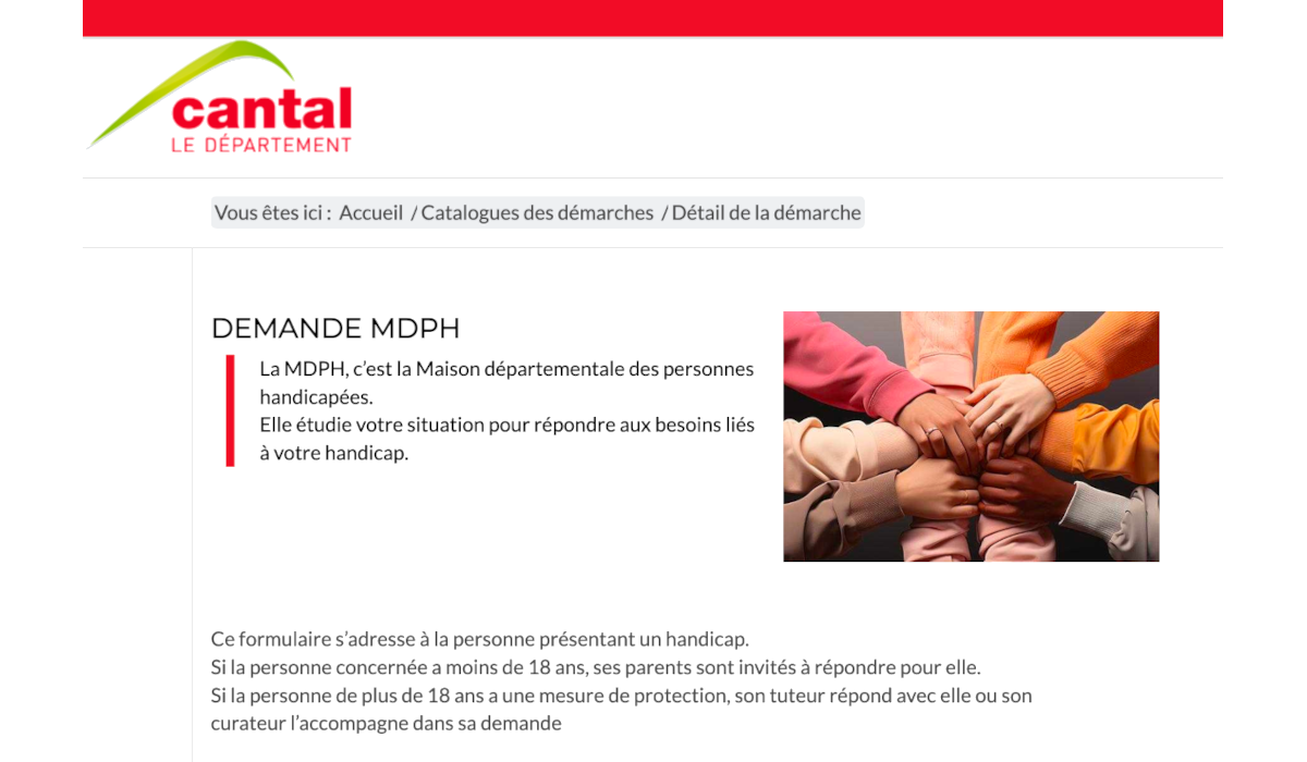 MDPH Portail Usager 15 - Connexion à mes services Cantal